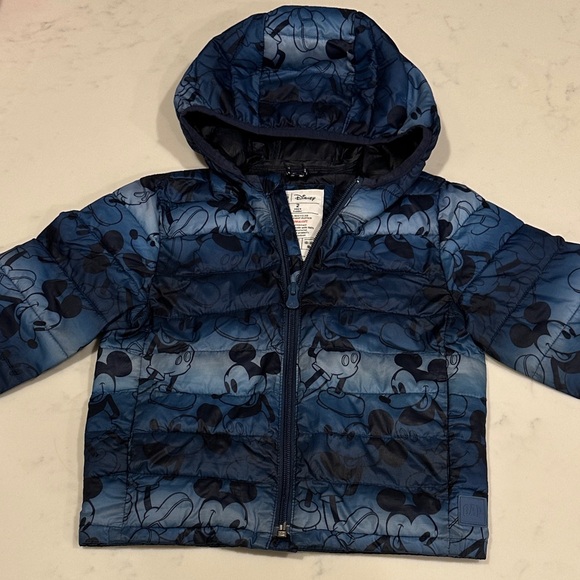 Disney | Jackets & Coats | Disney Gap Navy Blue Mickey Mouse Puffer ...